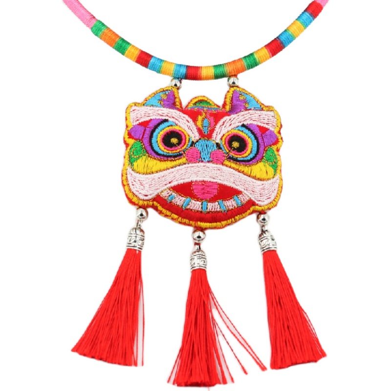 Baby Collar, Lion Awakening Pendant, Longevity Lock, Traditional Baby ...