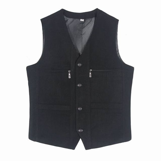 Middle-aged and elderly men's vests, spring and autumn thin suits ...