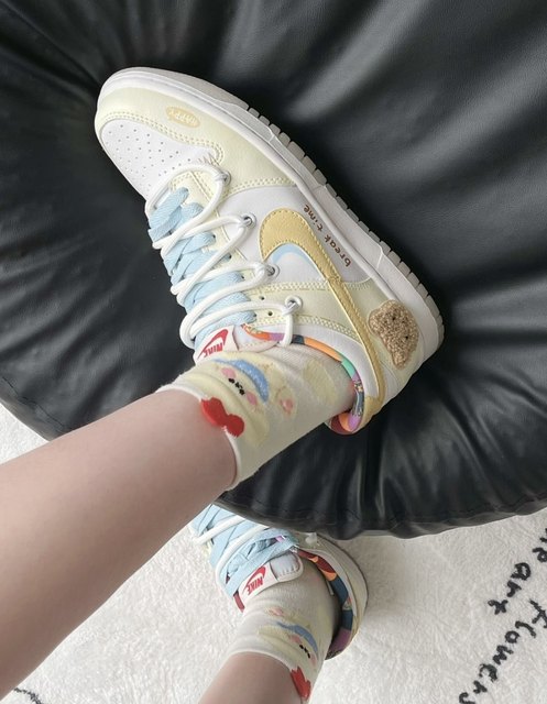 Custom sneakers NIKE DUNK LOW Cake Bear, wear -resistant, breathable ...