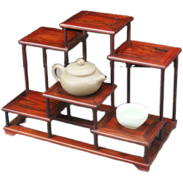 Red rosewood Chinese-style purple clay teapot tea set display rack ...