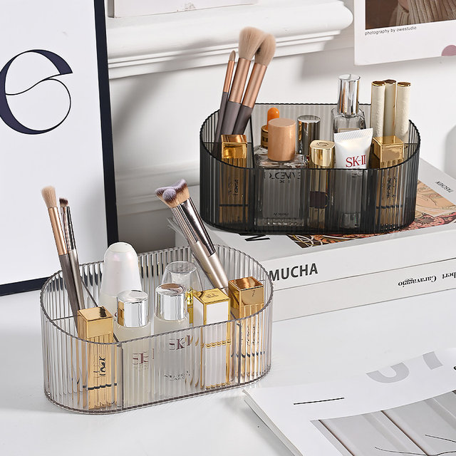 Cosmetic storage box desktop rectangular transparent lipstick makeup ...