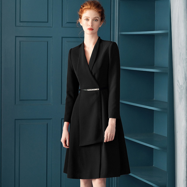 Host formal female red dress ol professional suit skirt high-end ...