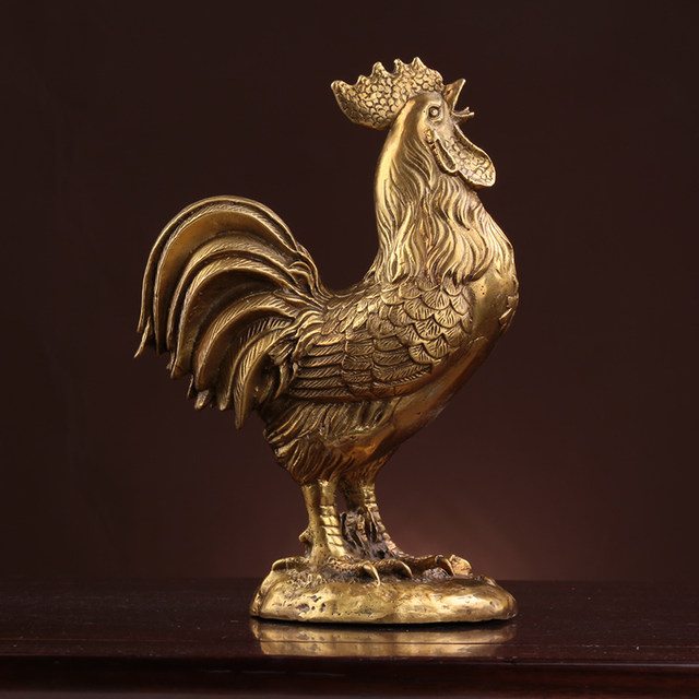 Rooster decorative zodiac chicken golden chicken ingot trick Feng Shui ...