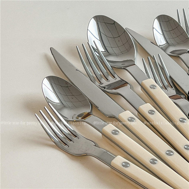 French ins style Western food knife, fork and spoon, dessert fork and ...