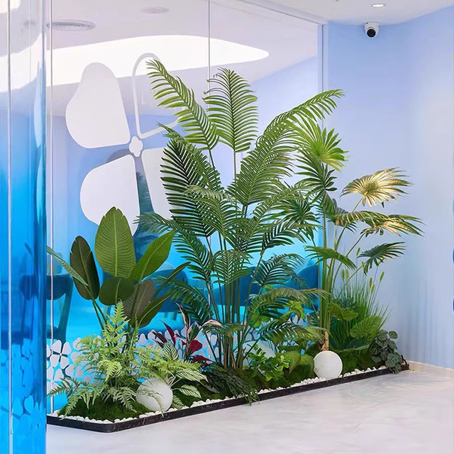 Simulated green plant landscaping combination balcony landscape layout ...