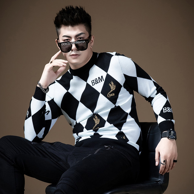 ZOUK Lingge Fried Street Sweater Men's Hong Kong Style Korean Style ...