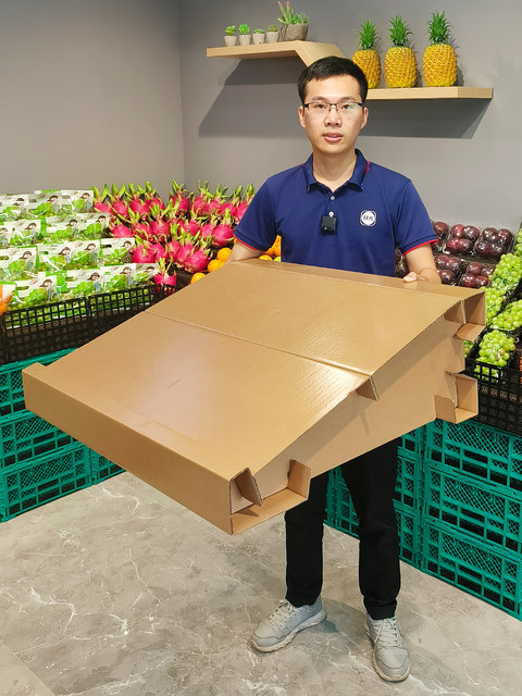 Fruit shop supermarket display lightweight false bottom slope cardboard ...
