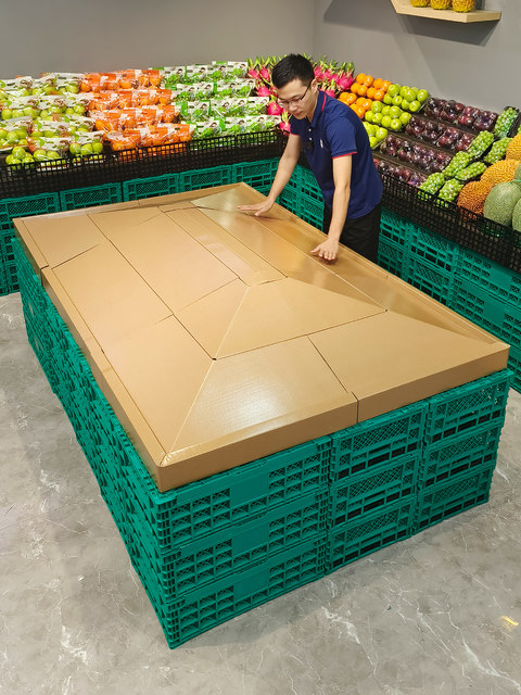 Fruit shop supermarket display lightweight false bottom slope cardboard ...
