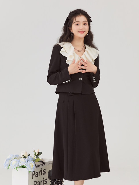 GW large size women's ruffled collar suit jacket 2025 autumn new ...