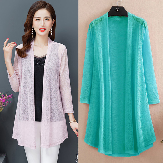 Sun Protection Cardigan for Women, Summer Mid-Length Thin Air ...