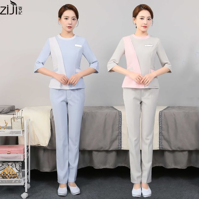 Korean high-end beautician work clothes for women, autumn and winter ...