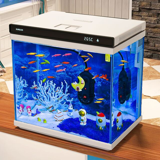Sensen goldfish tank living room small ultra-white glass free water ...