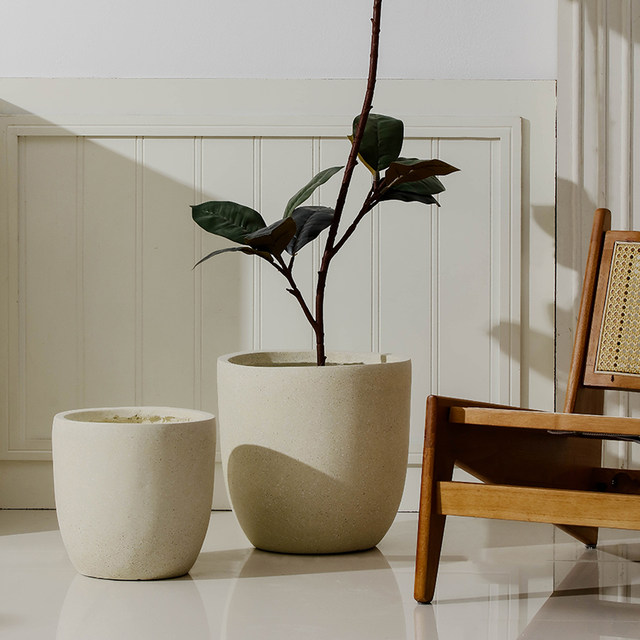 Cream-Style Light Luxury High-End Flower Pot for Monstera, Lemon Tree ...
