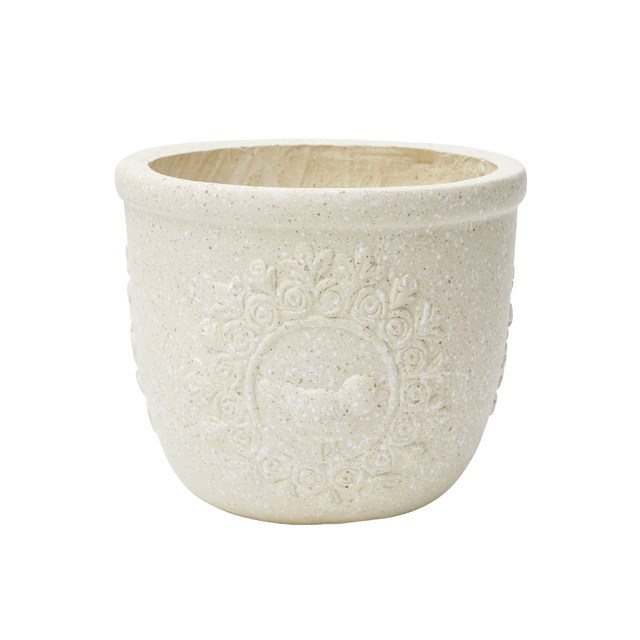 Nordic retro landing magnesium mud flower pot large turtle back bamboo ...