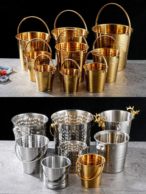 Internet celebrity stainless steel ice bucket ice bar champagne bucket ...