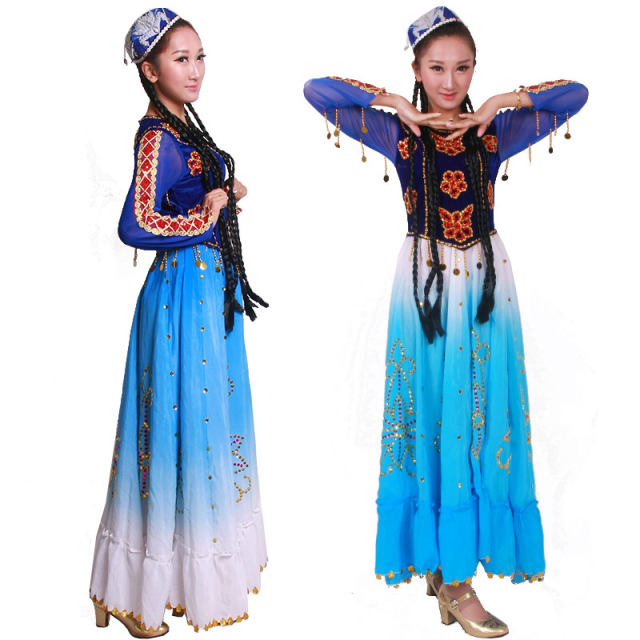 Xinjiang dance costumes female adult ethnic minority dress performance ...
