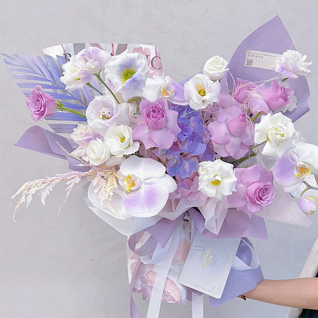 Seven-color pansy series flower bouquet purple flower paper handmade ...