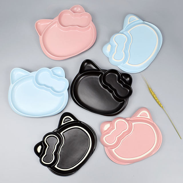 Hello Kitty Cartoon Katti Cat Children Ceramic Date Cute Model Disk ...