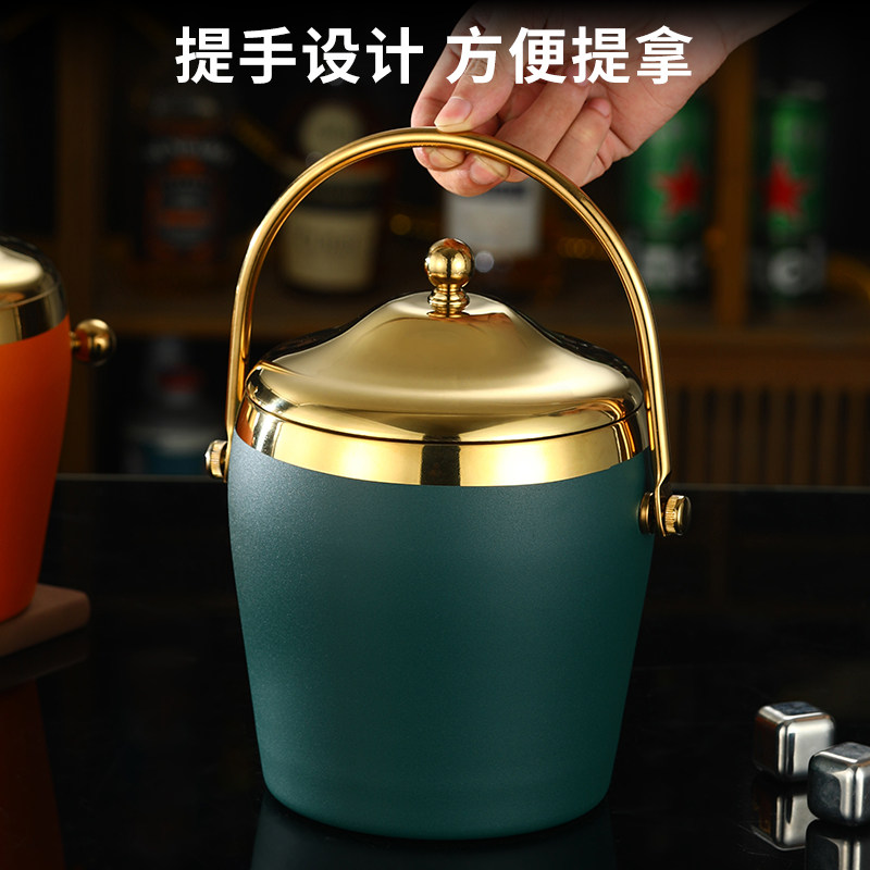 Creative Stainless Steel Double-Layer Portable Ice Bucket - High ...