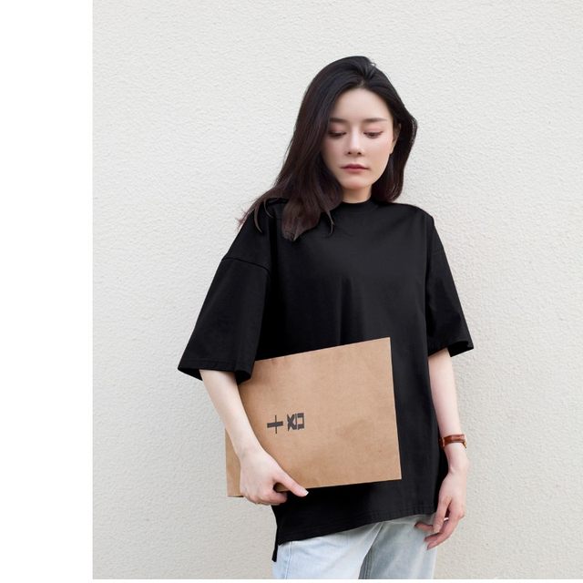 Chu Shi original design loose T-shirt mid-sleeve pure cotton spring and ...