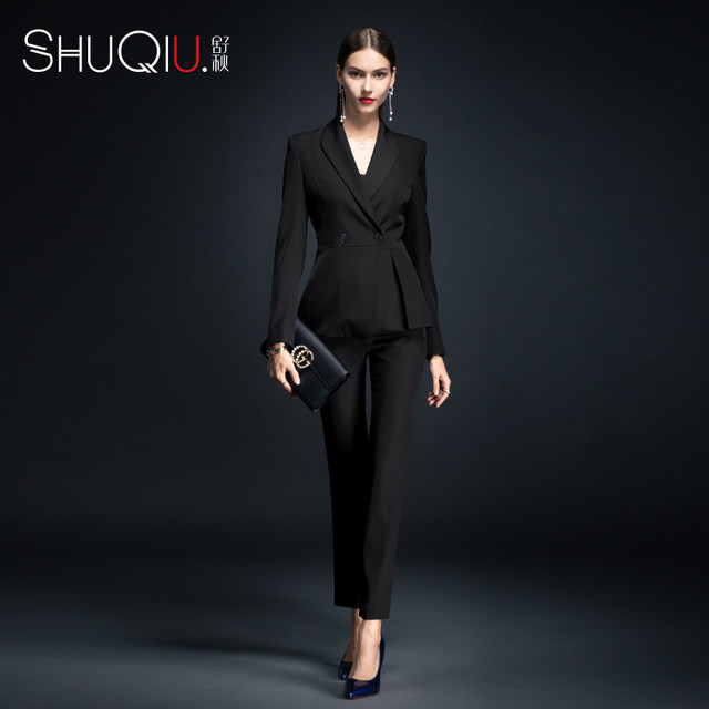 Fancy Professional Suit Suit Female Spring & Fall Black Work Clothes ...
