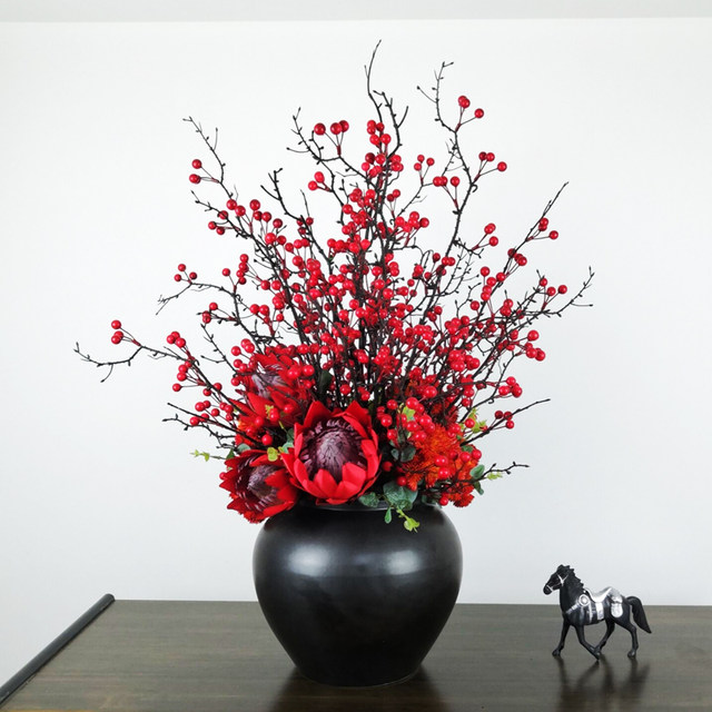 Large -scale flower arrangement red fruit hair fortune fruit North ...