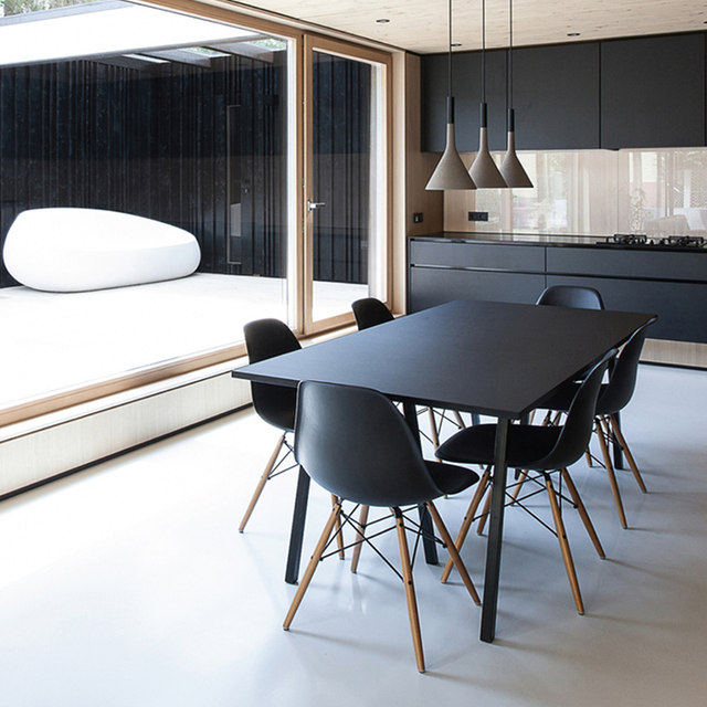 Minimalist solid wood office desk conference table simple long table ...