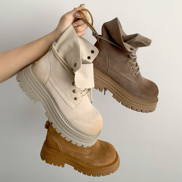 Tongtong TONG frosted two-wear thick-soled Martin boots for women 2024 ...