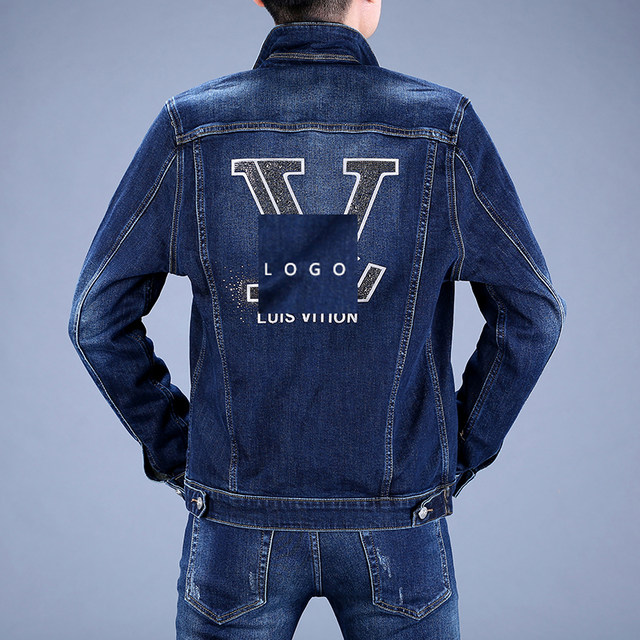 Men's high-end denim suit men's trendy brand 2024 new summer men's ...