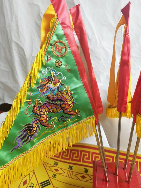 Taoist supplies five-color flag five-color dragon flag five-color ...