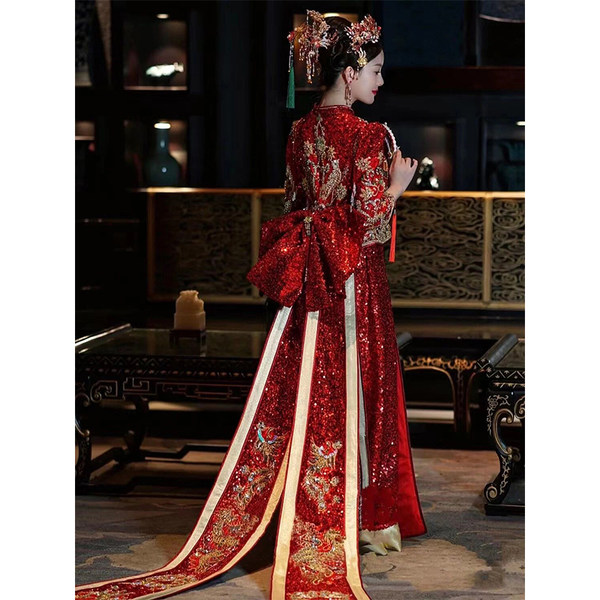 Xiuhe Clothing Bride 2023 New Heavy Industry Toast Clothing Slim Luxury ...