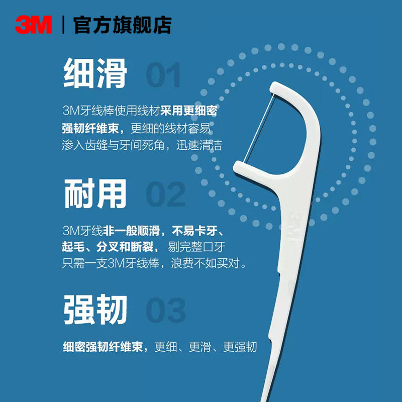 3M Dental Floss Stick Arched Teeth Interdental Care Cleaning Ultrafine ...