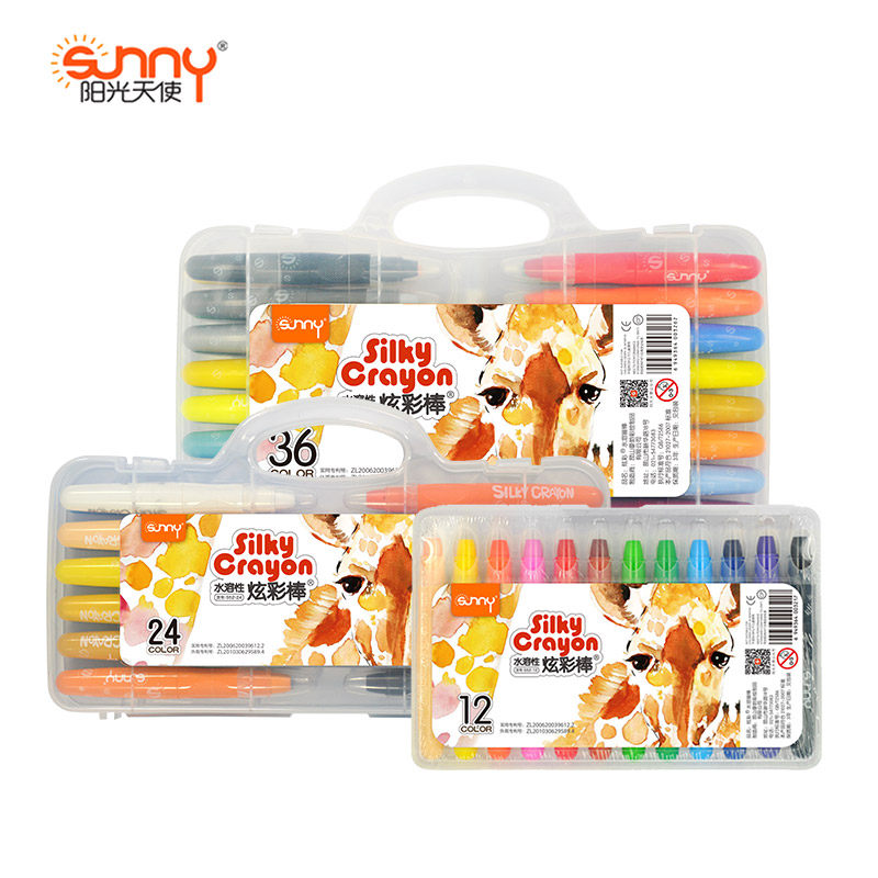 Sunshine Angel 12 Color Water-Soluble Rotating Oil Pastel Crayons