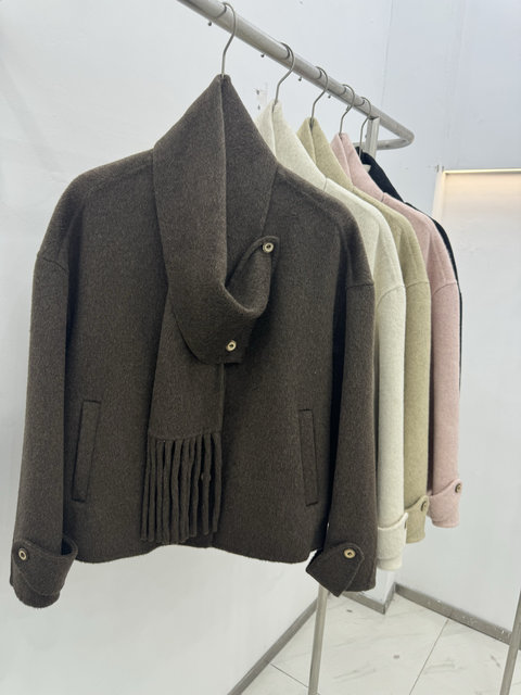 24th autumn and winter new double-sided wool version scarf cloak coat ...