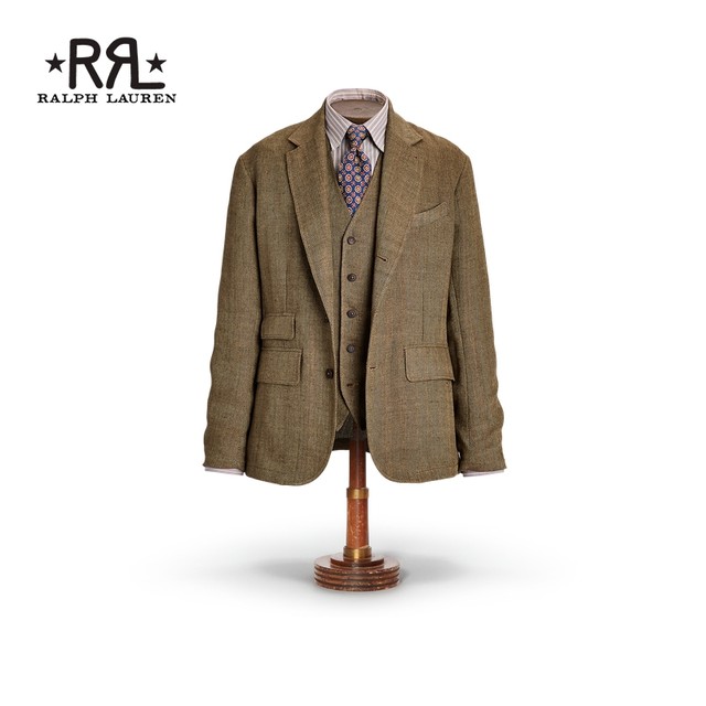 RRL Men's 24 Years Fall Shoulderless Pad Herringbone Twill Jacket RL94021