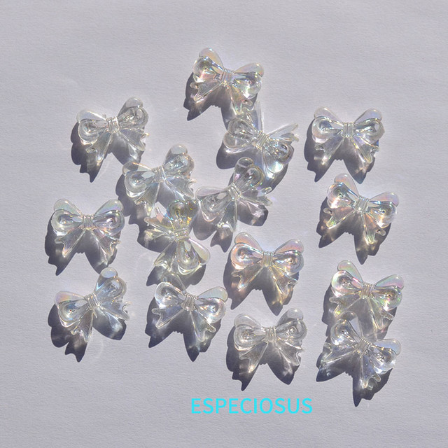 18MM jelly color acrylic bow loose beads DIY jewelry accessories ...