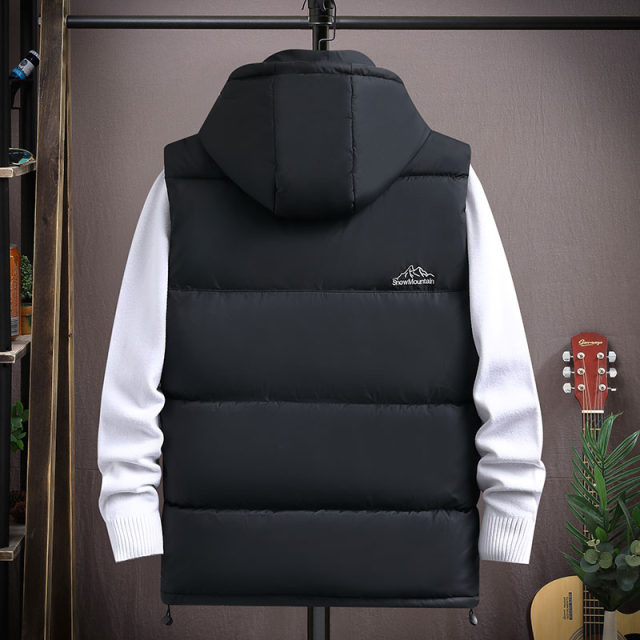 Down cotton vest men's autumn and winter new warm jacket men's thickened cotton coat outer ...