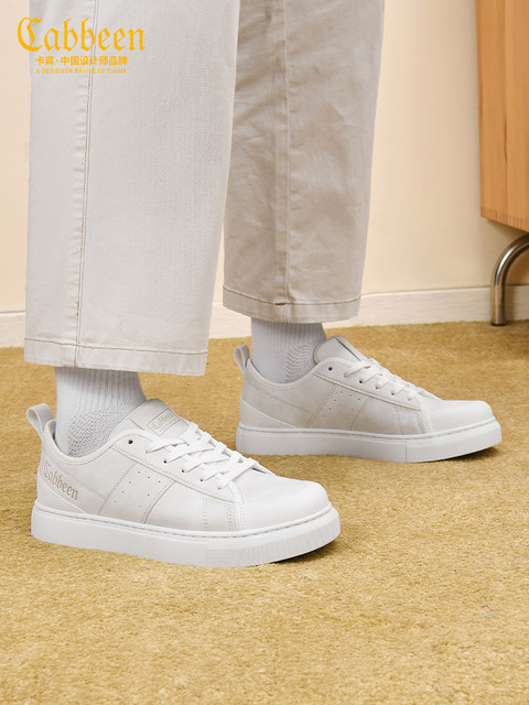 Cabbeen/Cabbeen official authentic autumn 2025 new casual white shoes men's fashionable single ...