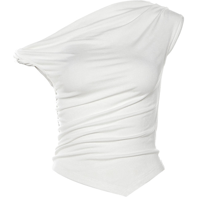 KLIOU pure lust chic slant neck off-shoulder vest for women with ...