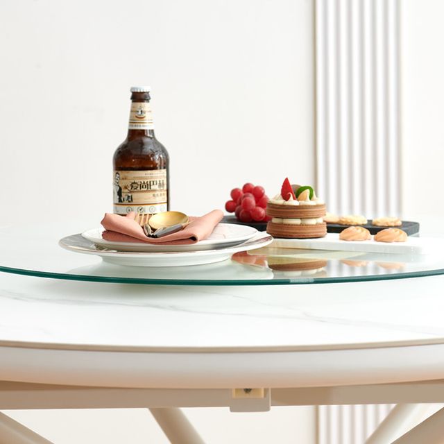 Tempered glass turntable explosion-proof household dining table ...
