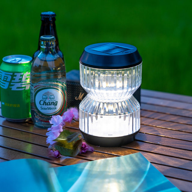 UME Solar Camping Table Lamp Outdoor Waterproof Night Light Crystal ...
