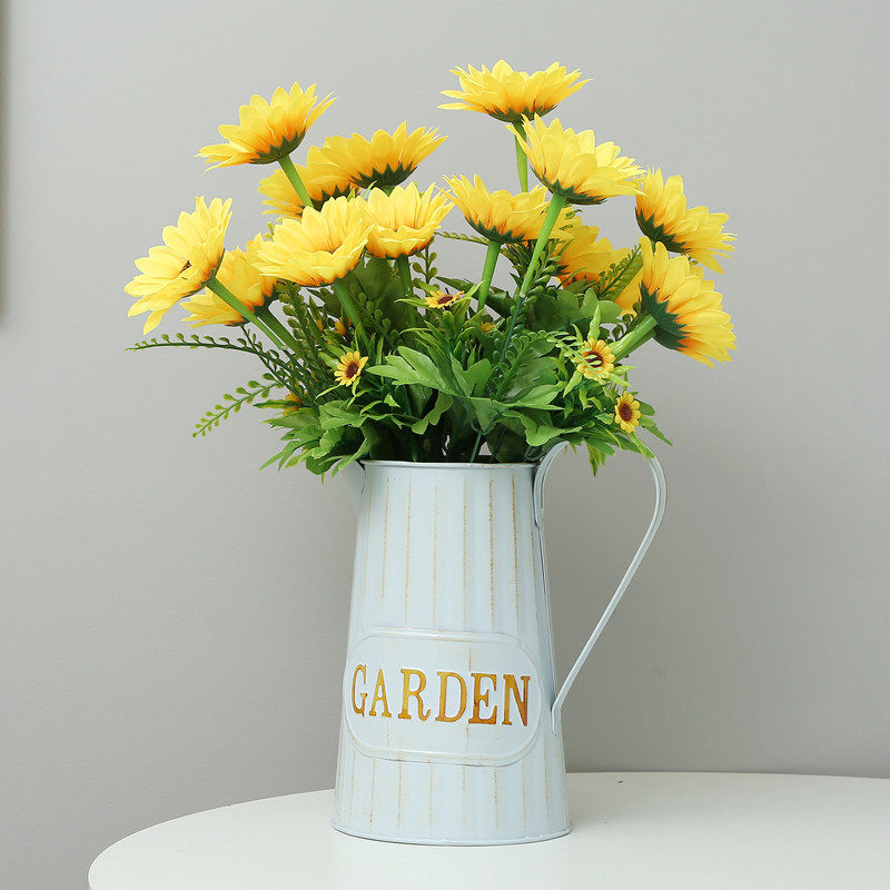 Seau à fleurs en fer de style américain - Vase en métal vintage pour ...