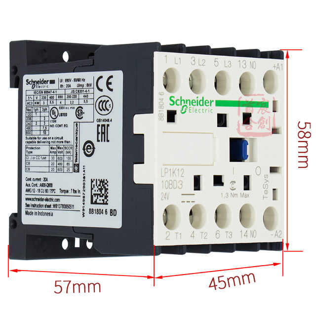 Schneider DC contactor LP1K1210BD3 coil voltage 24V LP1-K1210BD3 ...