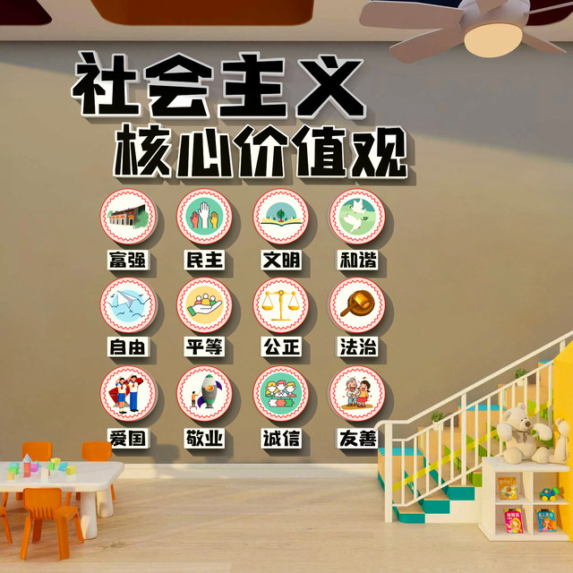 Socialist core values wall stickers patriotic theme environmental ...