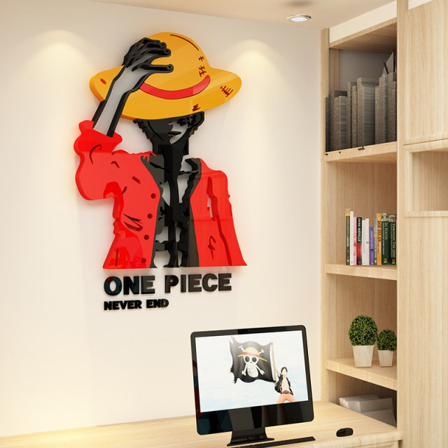One Piece Wall Sticker Luffy Wallpaper 3D Three-dimensional Acrylic ...