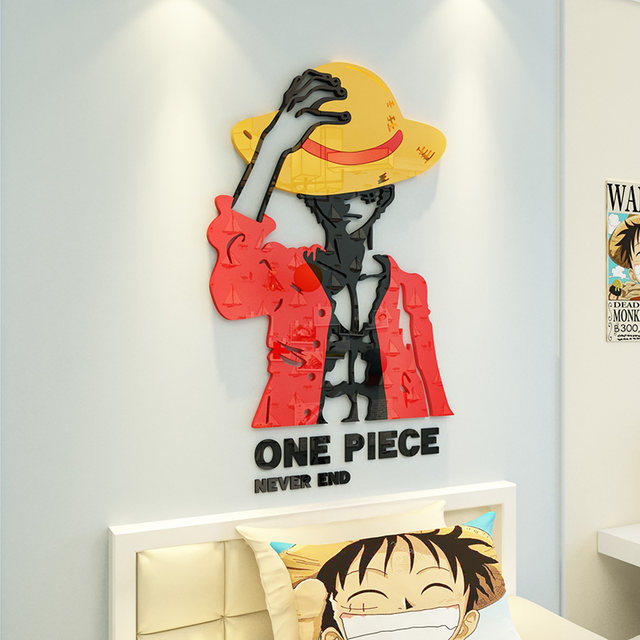 One Piece Wall Sticker Luffy Wallpaper 3D Three-dimensional Acrylic ...