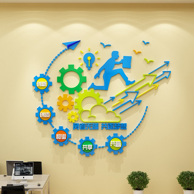 Office wall decoration corporate culture wall company motivational wall ...