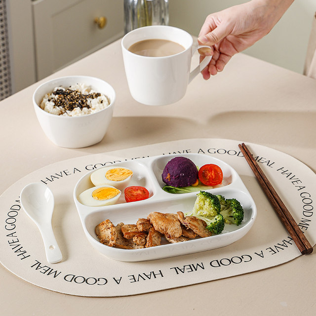 Separated grid for one person to eat fat-reducing ceramic dinner plate ...