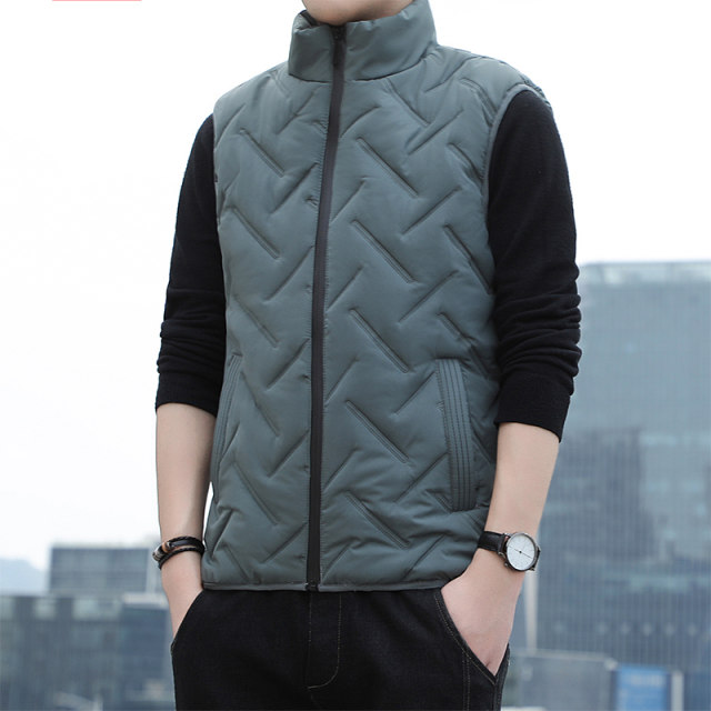 Down cotton vest men's autumn and winter Korean style trendy vest horse clip sleeveless vest ...
