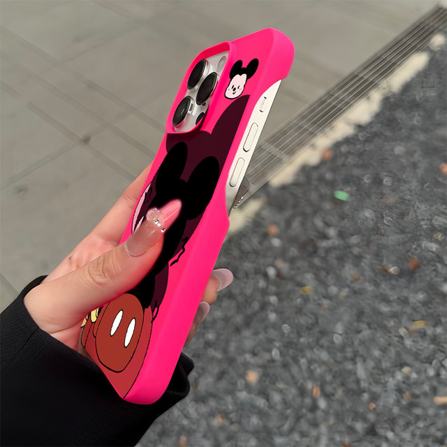 Back view Mickey suitable for iPhone13pro mobile phone case cute Apple 15promax new macaron ...